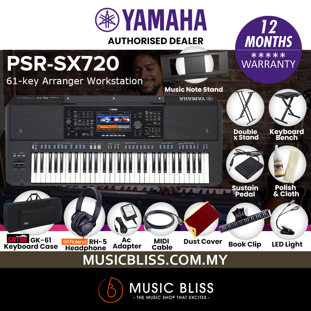 Yamaha PSR-SX720 61-key Arranger Workstation (PSRSX720 / PSR SX720 ...