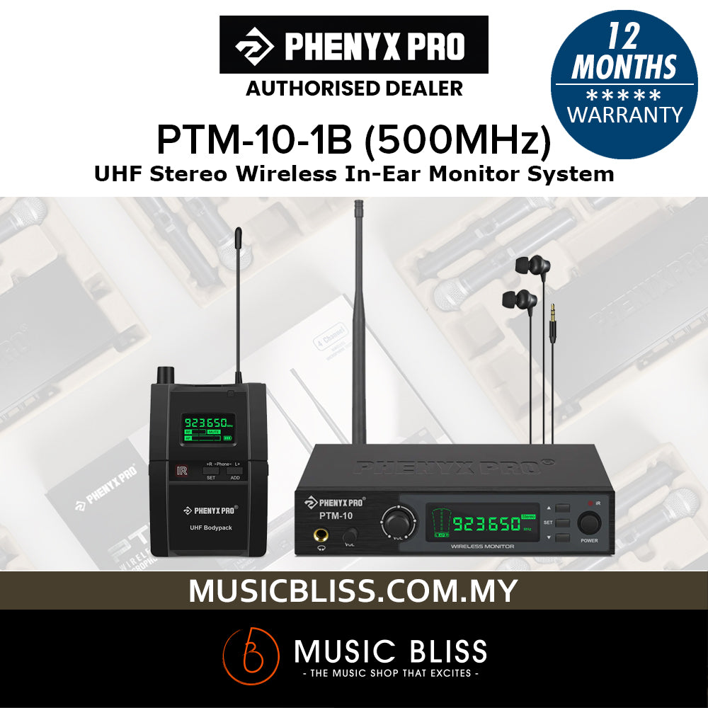 Phenyx Pro Best Budget Wireless PTM-10 Stereo Wireless in Ear Monitor System Bodypack Receiver ...