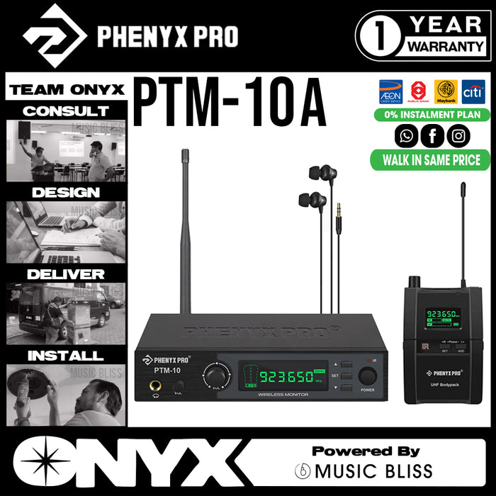 Phenyx Pro Best Budget Wireless PTM-10 Stereo Wireless in Ear Monitor System Bodypack Receiver ...