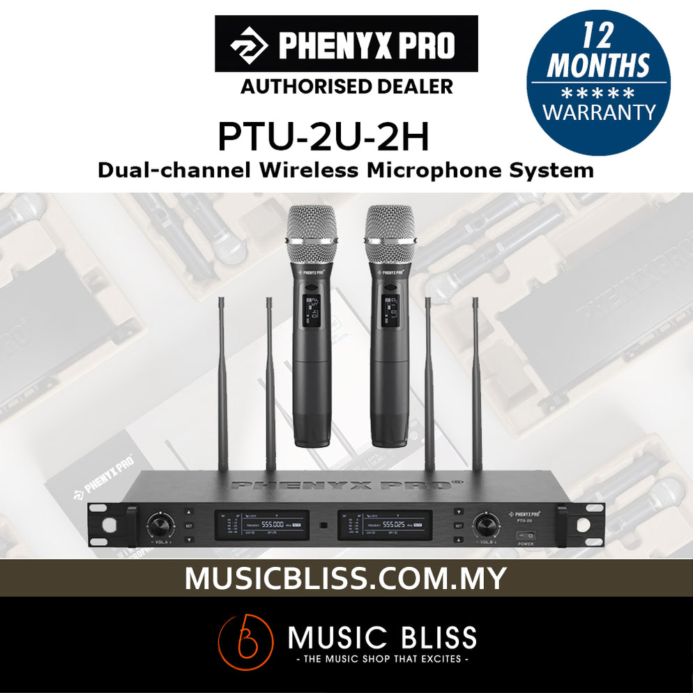 Phenyx Pro PTU-2U-2H Wireless Microphone System, True Diversity Dual ...