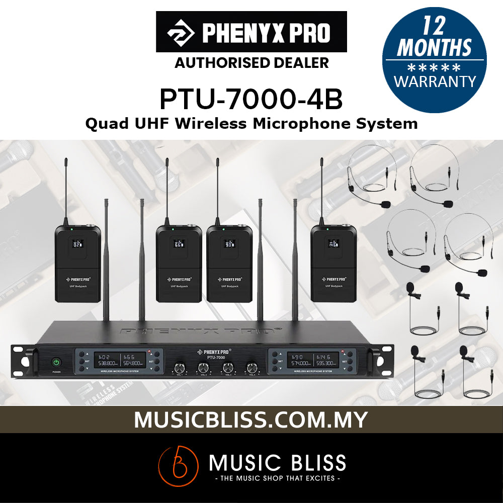 Phenyx Pro Best Budget Wireless PTU-7000B 4-channel UHF Wireless ...