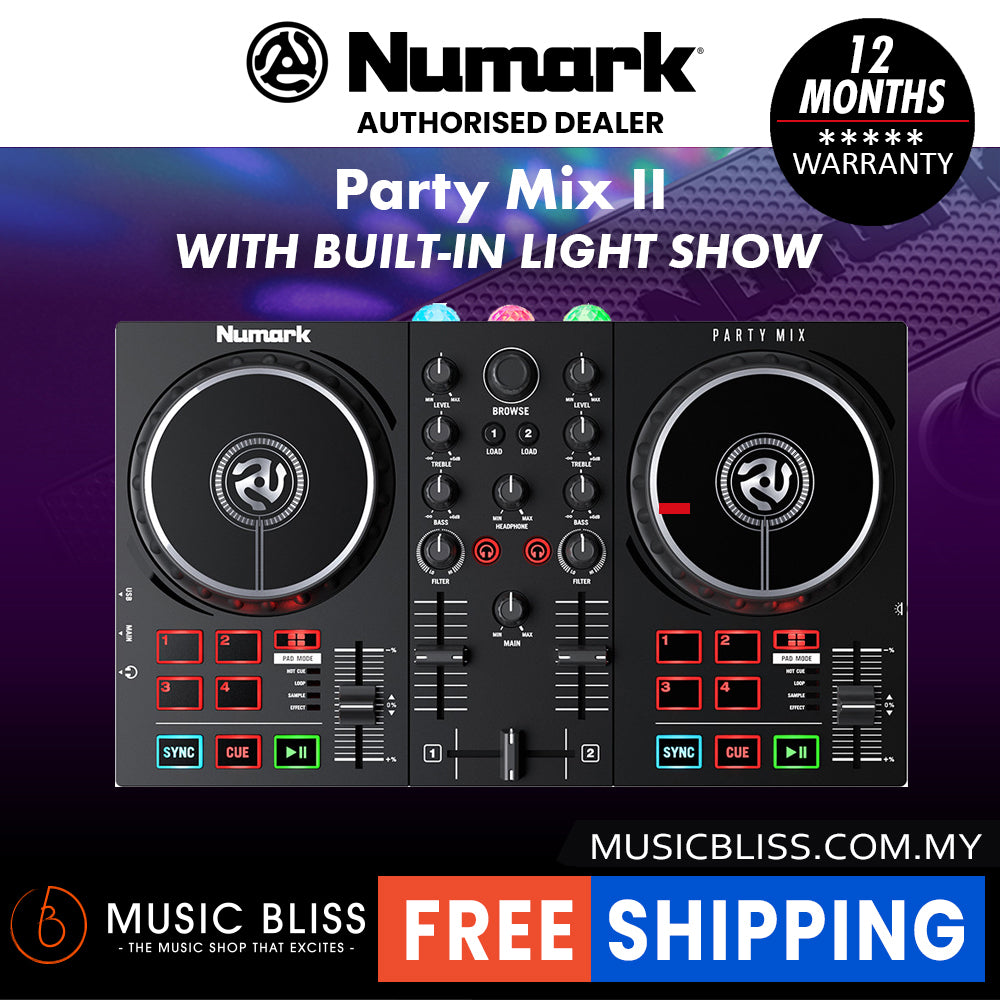 Numark Party Mix II - DJ Controller with Party Lights, DJ Set with 2 ...
