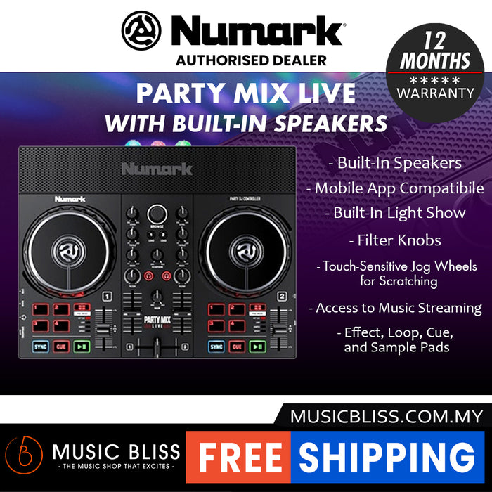 Numark Party Mix Live DJ Controller with Built-in Light Show & Speakers ...