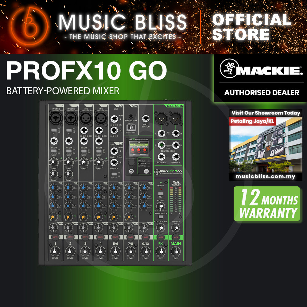 Mackie ProFX10 Go Battery-powered 10-channel Mixer with USB and ...