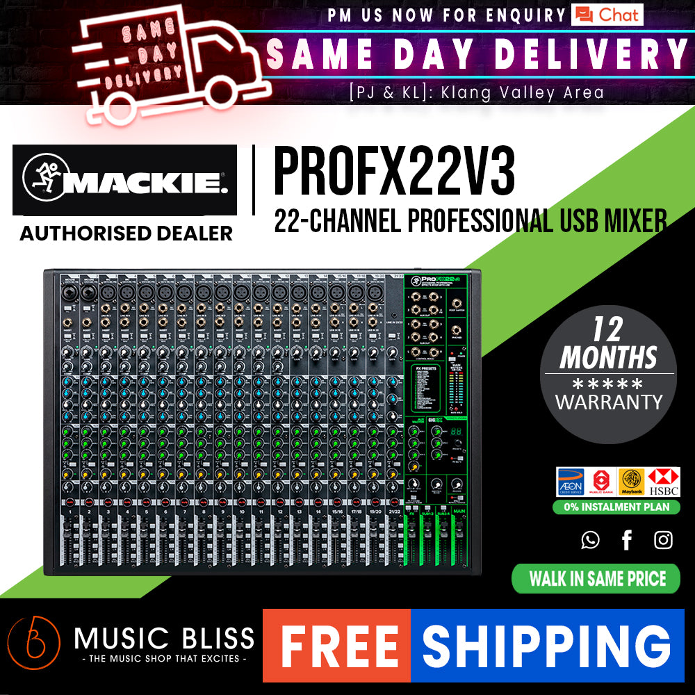 Mackie ProFX22v3 22-channel Mixer with USB and Effects | Music Bliss ...