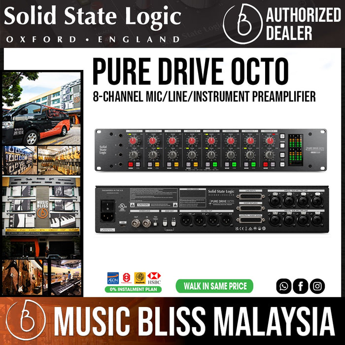 Solid State Logic PureDrive Octo 8-channel Mic/Line/Instrument Preamplifier | Music Bliss Malaysia
