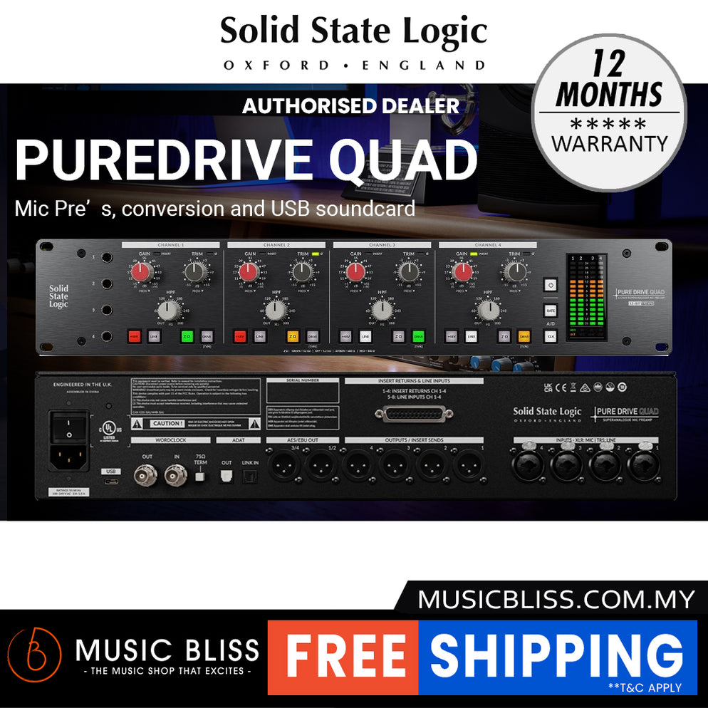 Solid State Logic PureDrive Quad 4-channel Mic/Line/Instrument ...