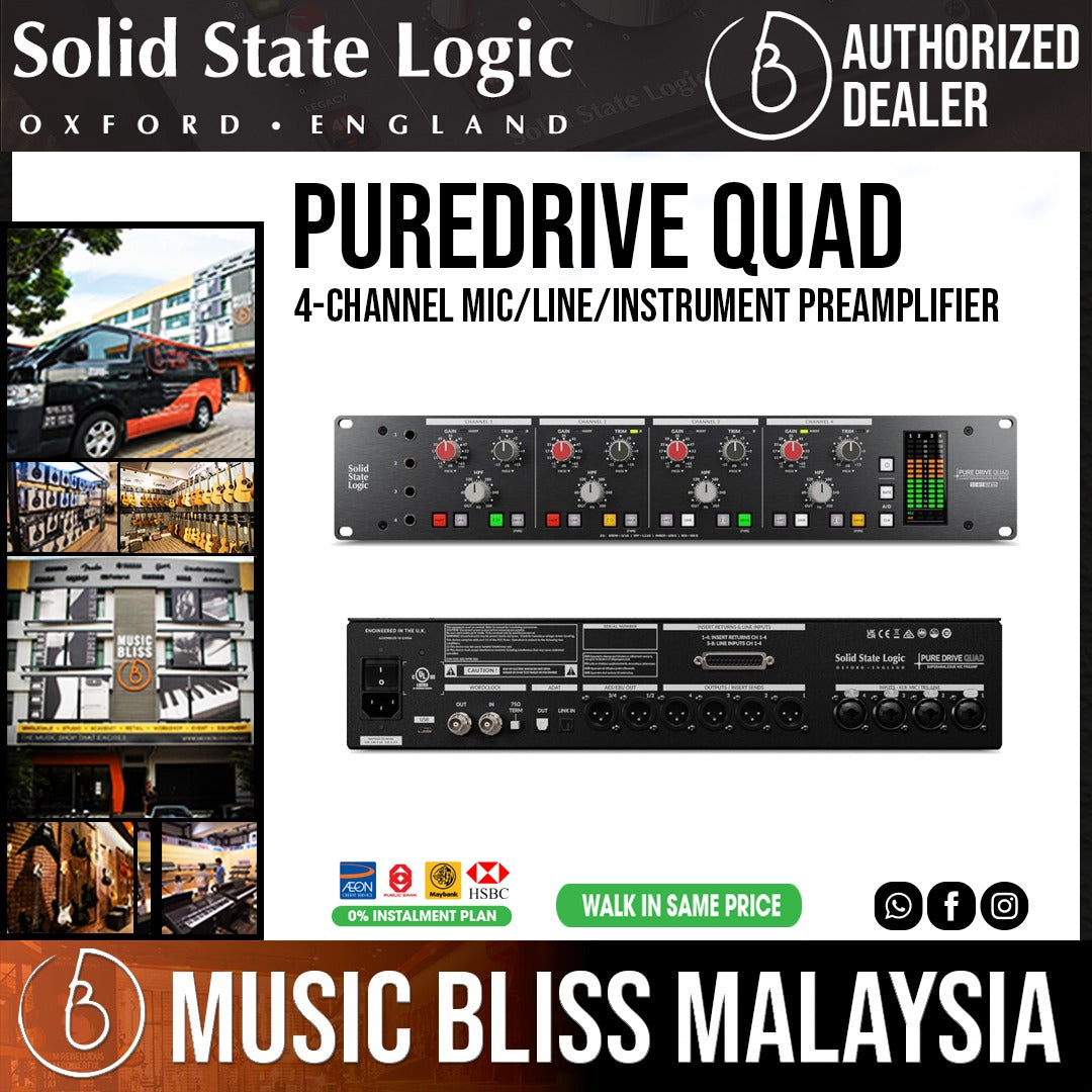 Solid State Logic PureDrive Quad 4-channel Mic/Line/Instrument Preamplifier | Music Bliss Malaysia