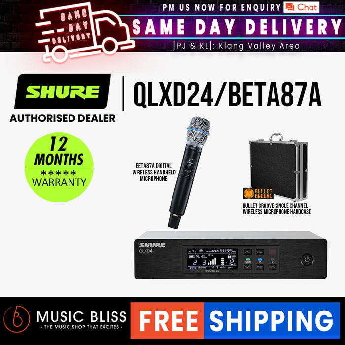 Shure QLXD24/BETA87A Handheld Wireless Microphone System | Music Bliss Malaysia