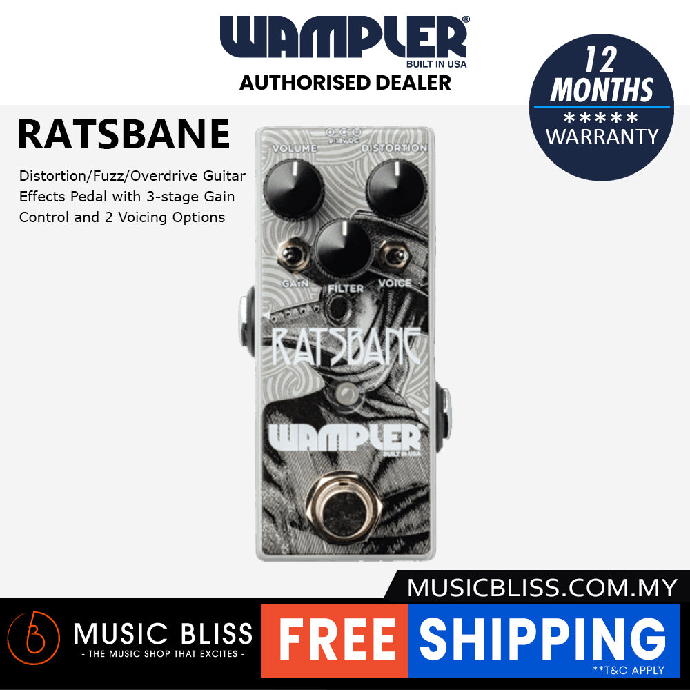 Wampler Ratsbane Distortion Pedal | Music Bliss Malaysia
