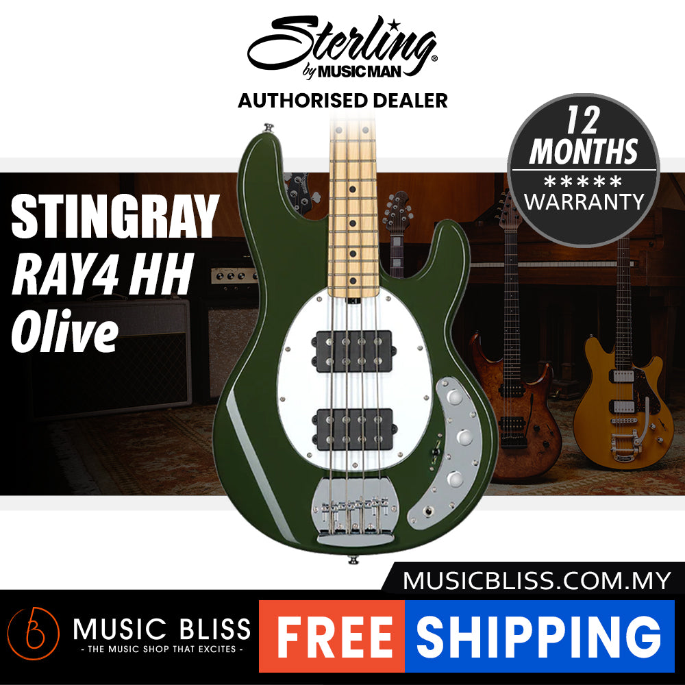 Sterling By Music Man StingRay RAY4HH Electric Bass Guitar - Olive ...