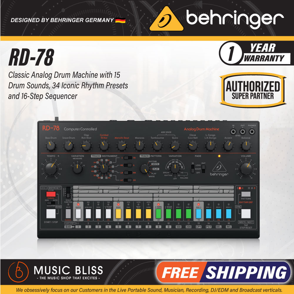 Behringer RD-78 Analog Drum Machine | Music Bliss Malaysia