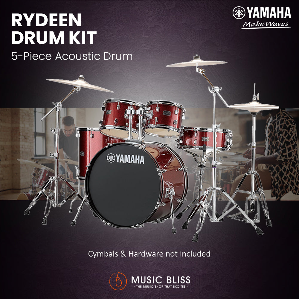 Yamaha Rydeen 5-Piece Acoustic Drum Kit – 20" Bass Drum – Shell Pack ...