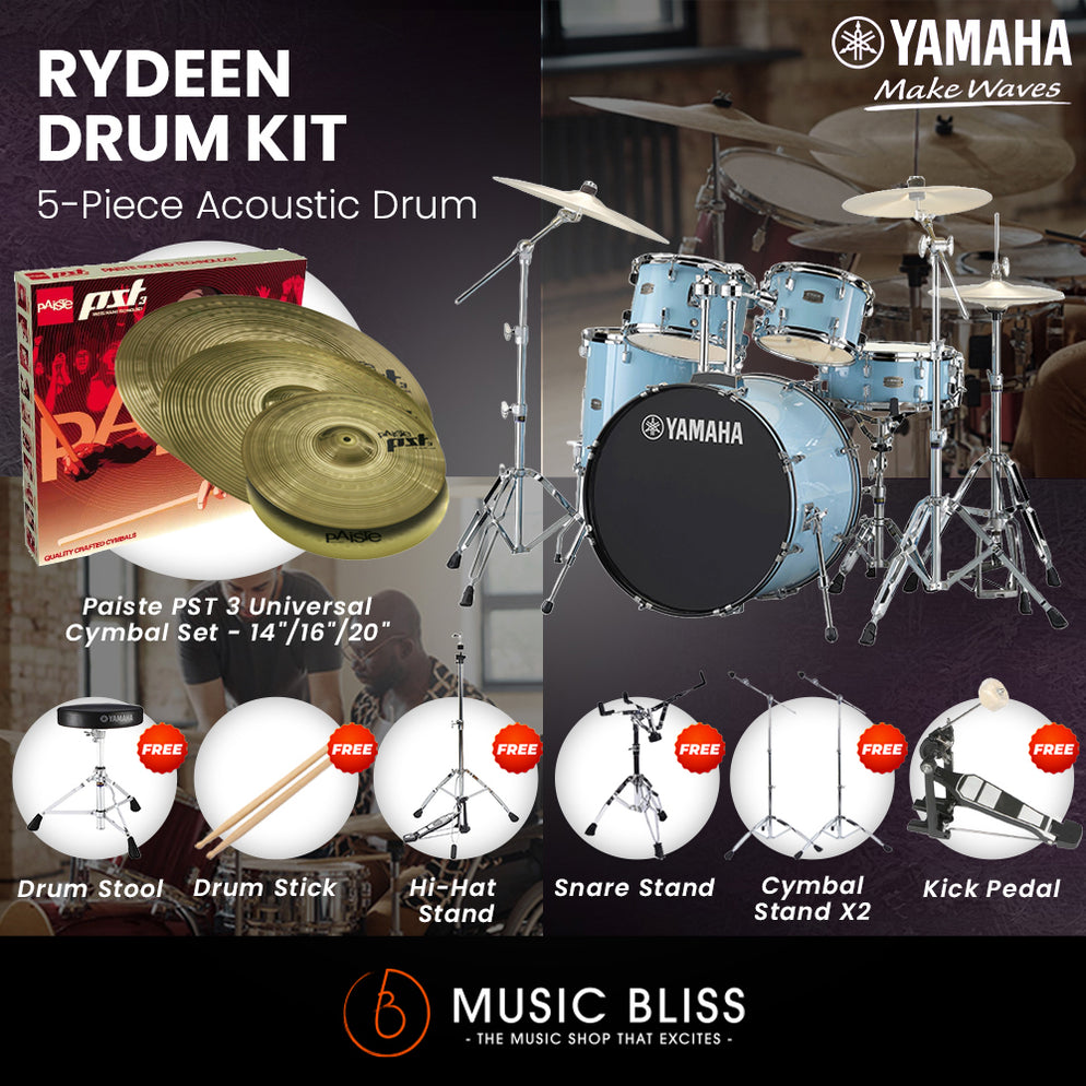 Yamaha Rydeen 5-Piece Acoustic Drum Kit – 20" Bass Drum – Shell Pack ...