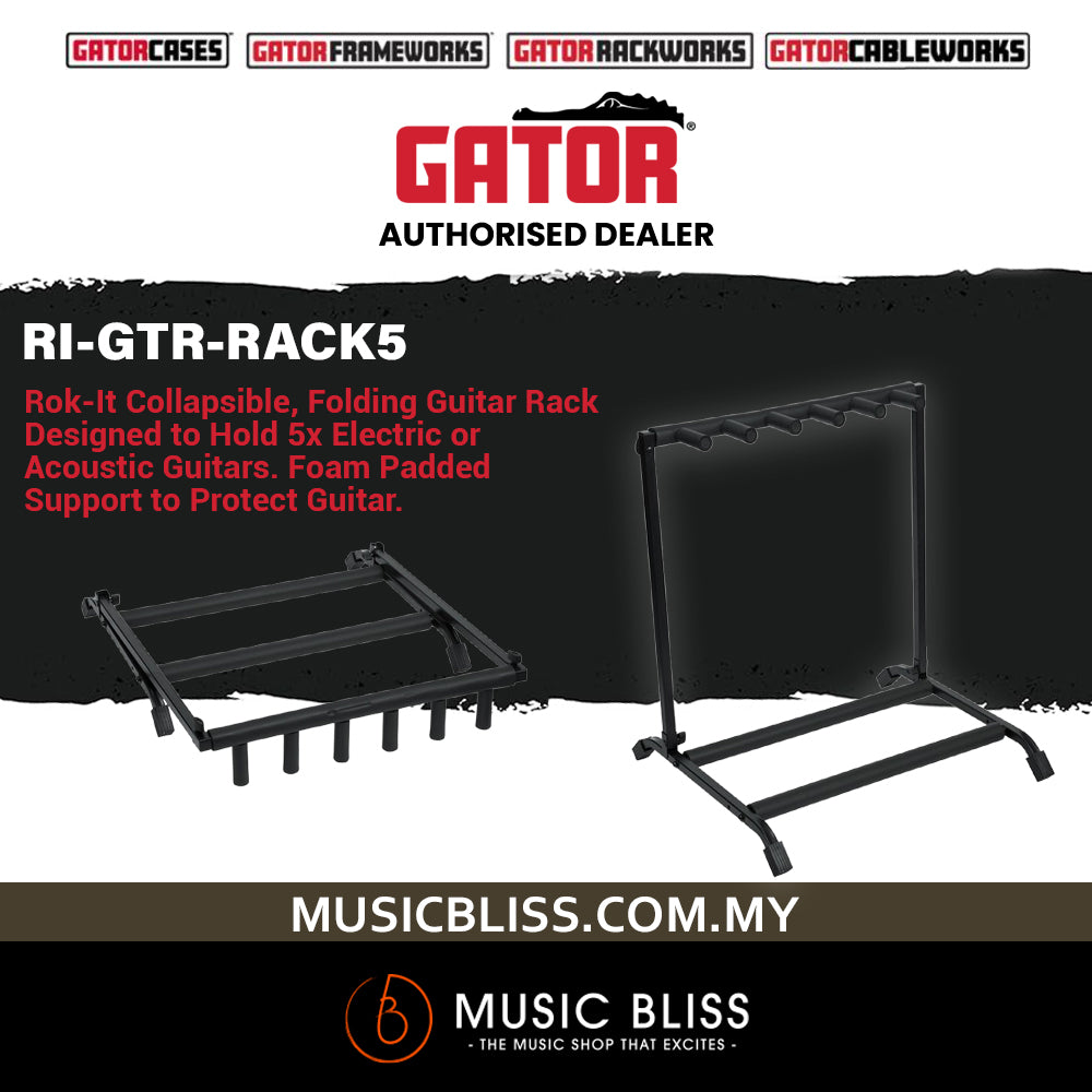 Gator Rok-It RI-GTR-RACK5 Guitar Rack for 5 Guitars | Music Bliss Malaysia