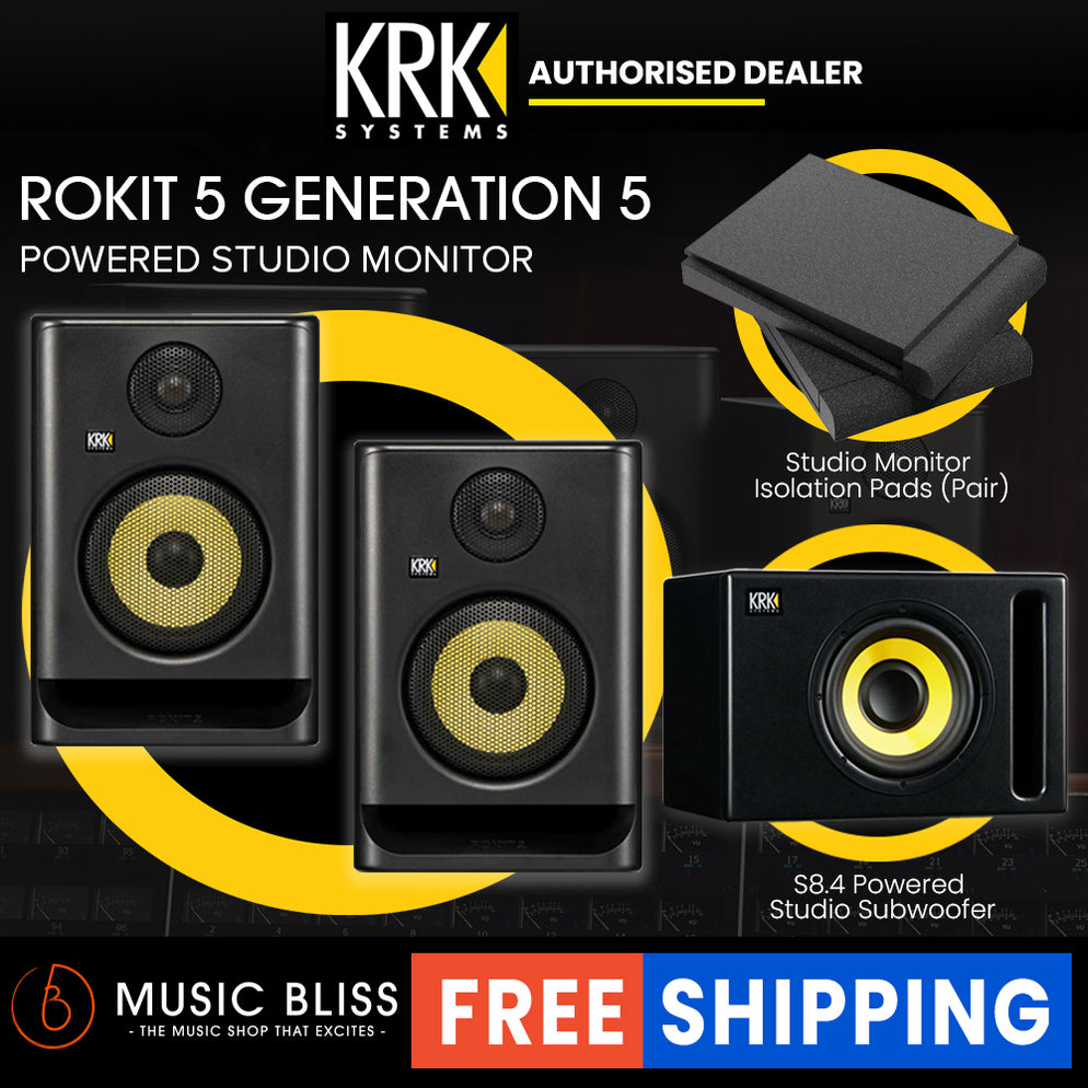 KRK ROKIT 5 G5 5" Powered Studio Monitor with Studio Monitor Isolation ...