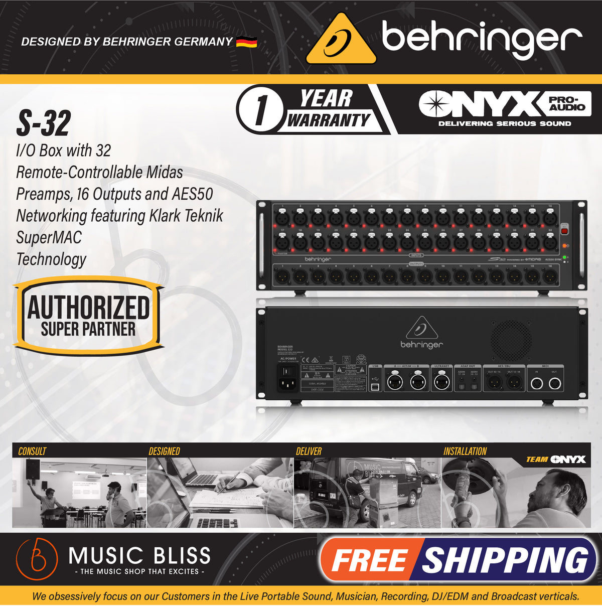 Behringer S32 32-channel Stage Box | Music Bliss Malaysia