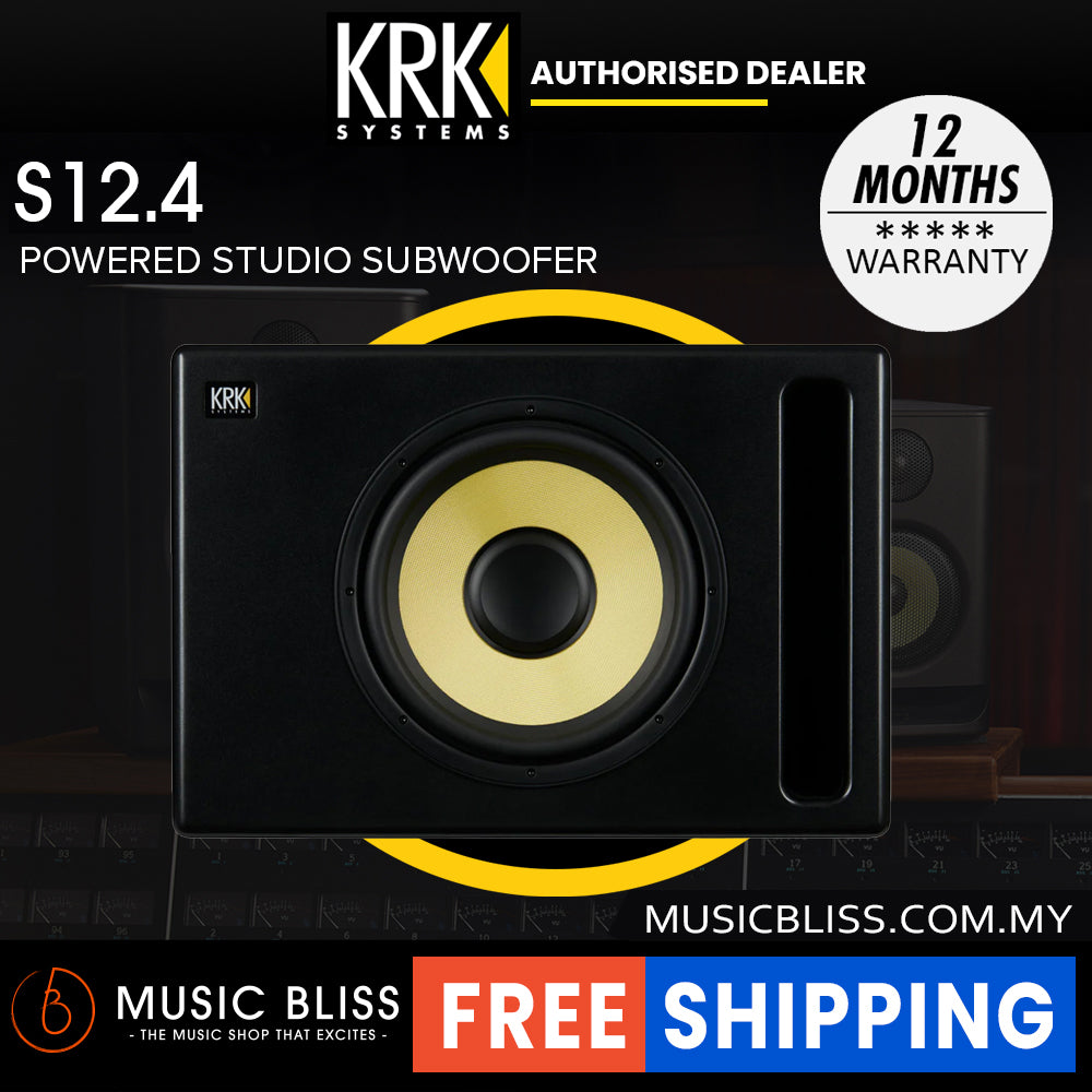 KRK S12.4 12" Powered Studio Subwoofer (S-12.4) | Music Bliss Malaysia