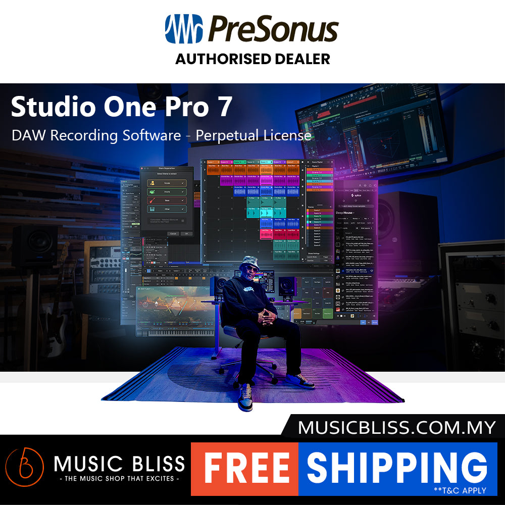 PreSonus Studio One Pro 7 - DAW Recording Software - Perpetual License ...