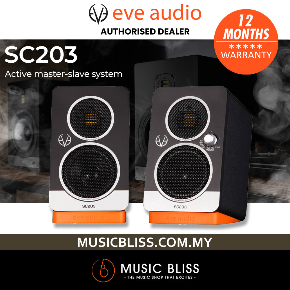 EVE Audio SC203 2-way 3" Master/Slave Active Studio Monitors - Pair ...