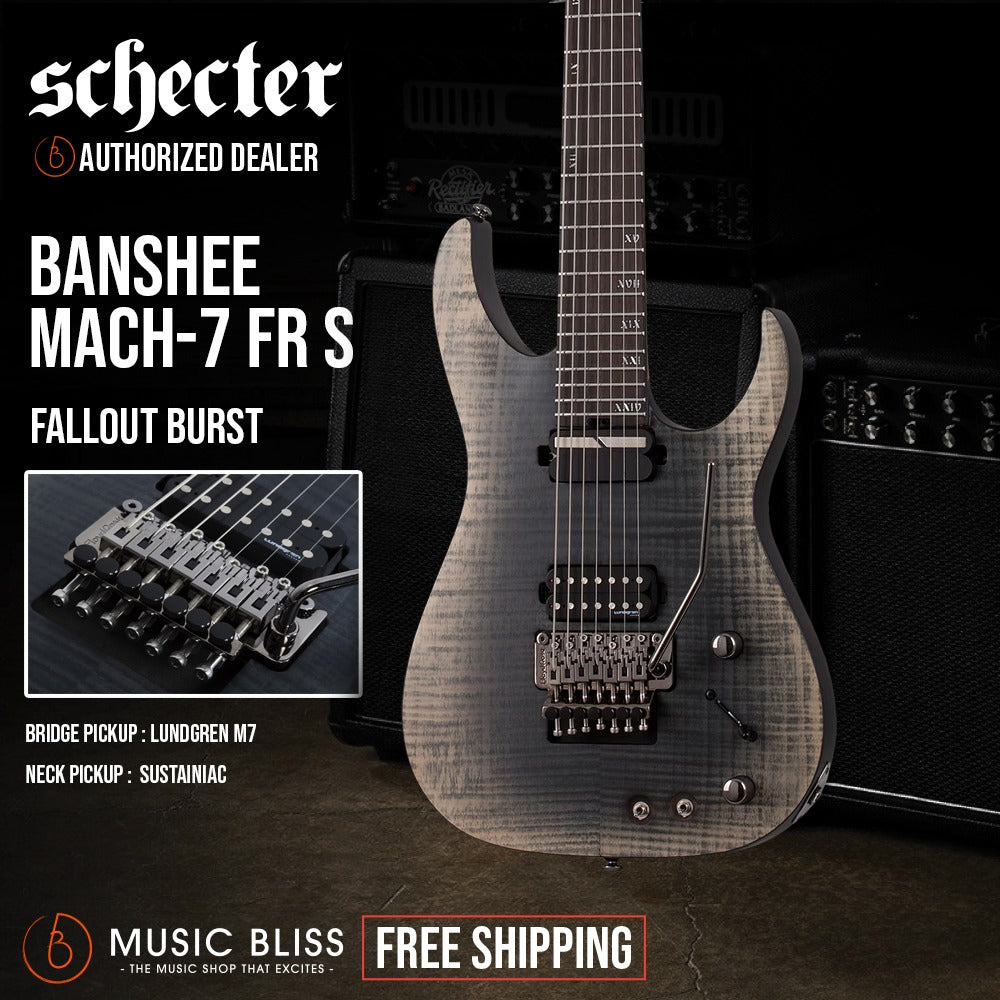 Schecter Banshee Mach-7 FR-S Electric Guitar - Fallout Burst | Music Bliss Malaysia
