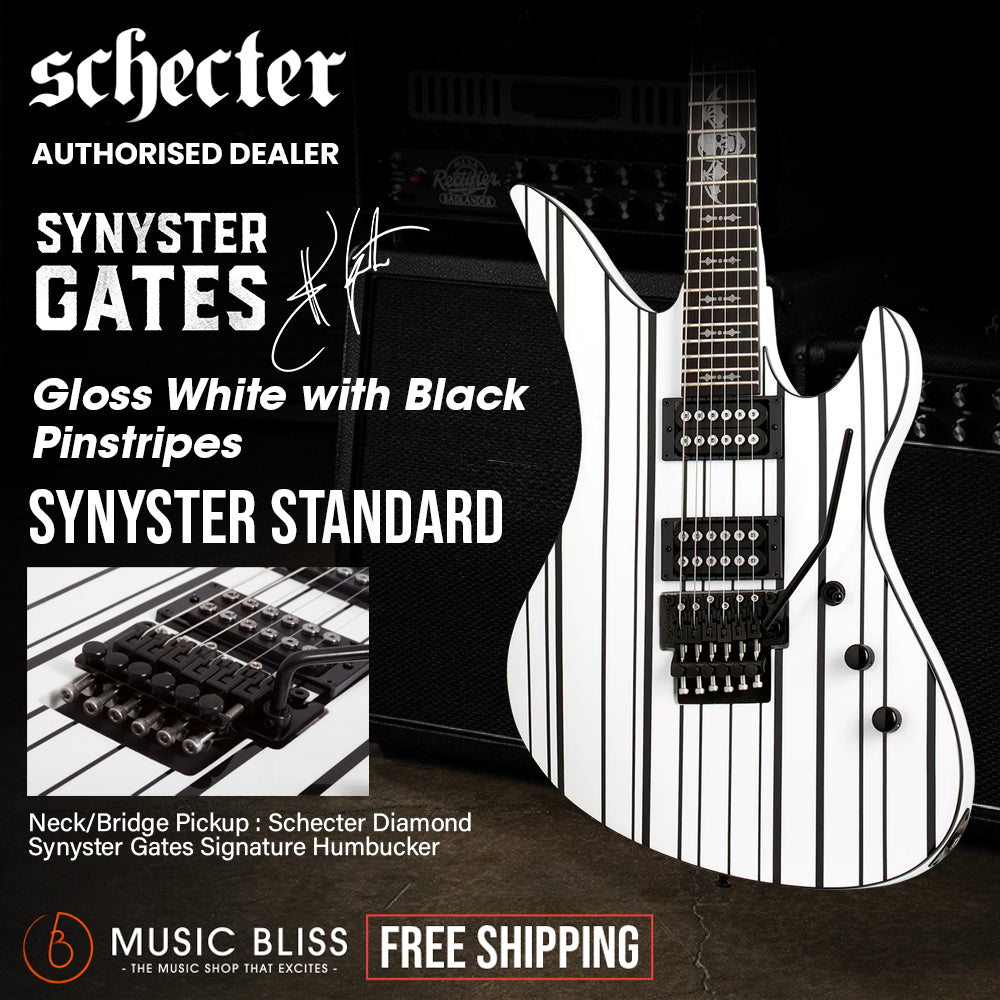 Schecter Synyster Standard - Gloss White with Black Pinstripes | Music ...