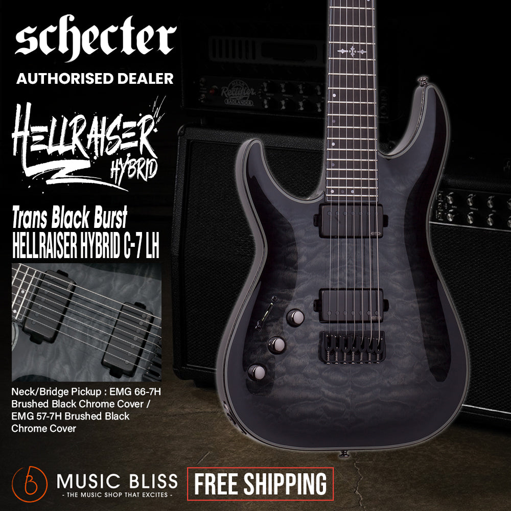 Schecter Hellraiser Hybrid C-7 Left-Handed Electric Guitar - Trans ...