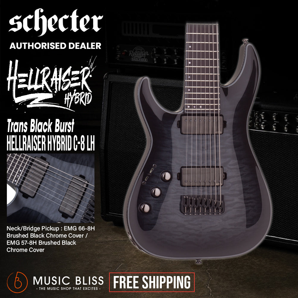 Schecter Hellraiser Hybrid C-8 Left-Handed Electric Guitar - Trans ...
