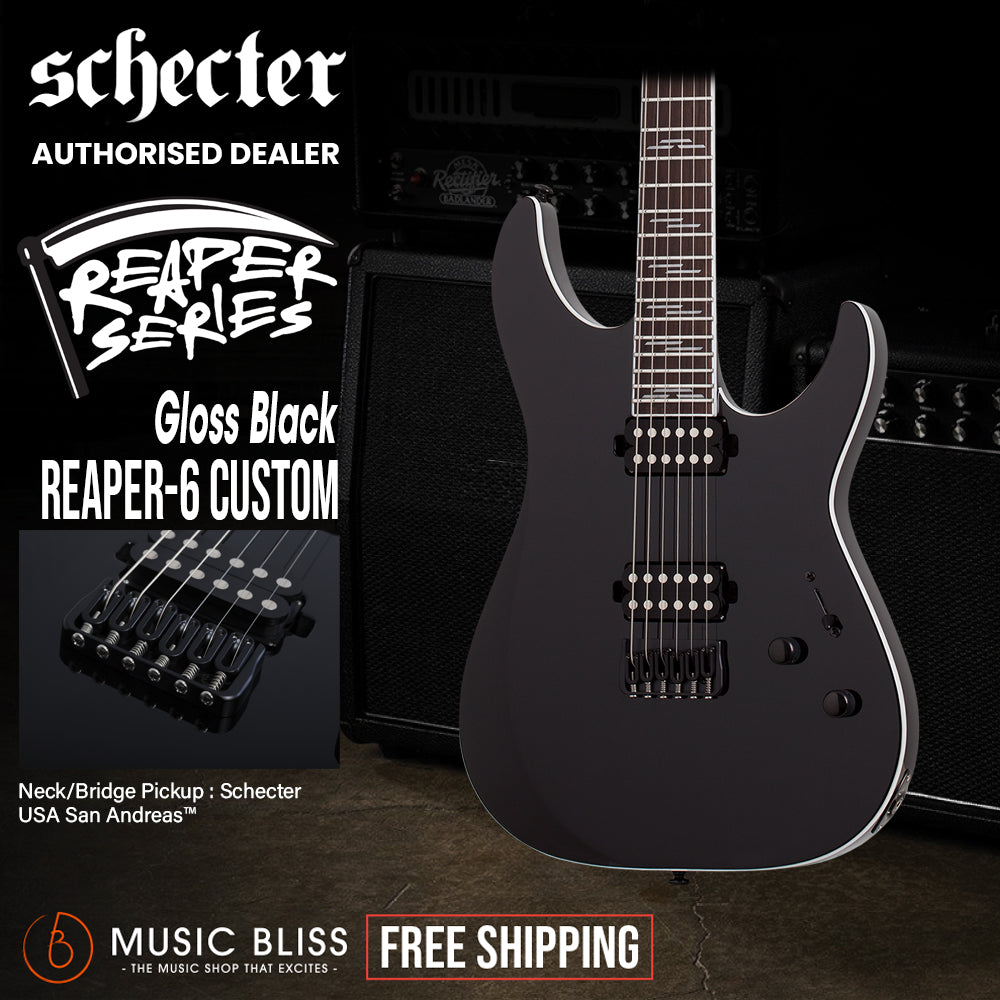 Schecter Reaper-6 Custom Electric Guitar - Gloss Black (Reaper 6 ...