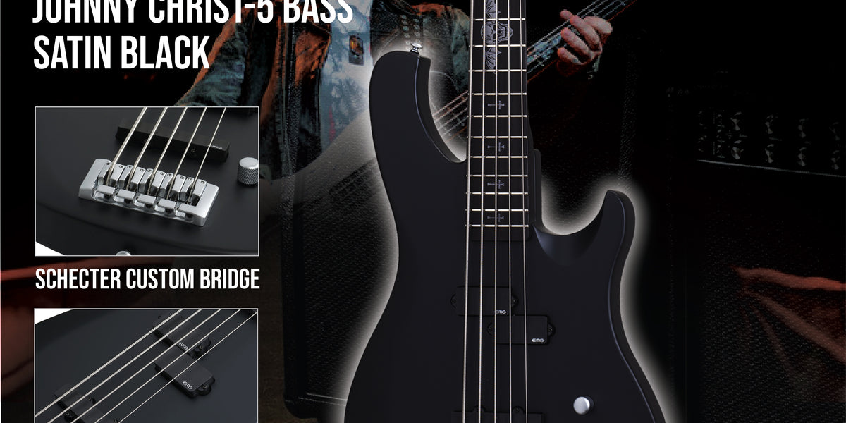 Schecter Johnny Christ-5 Bass Guitar - Satin Black | Music Bliss Malaysia