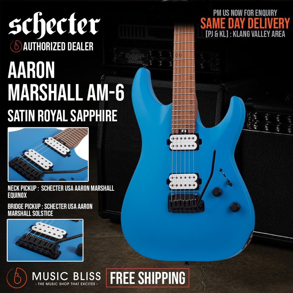Schecter Aaron Marshall AM-6 Electric Guitar - Satin Royal Sapphire ...