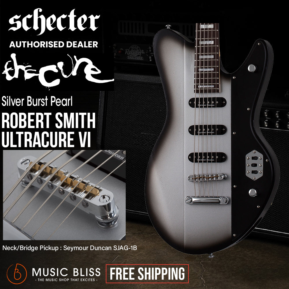 Schecter Robert Smith Ultracure VI 2020 Electric Guitar - Silver Burst ...