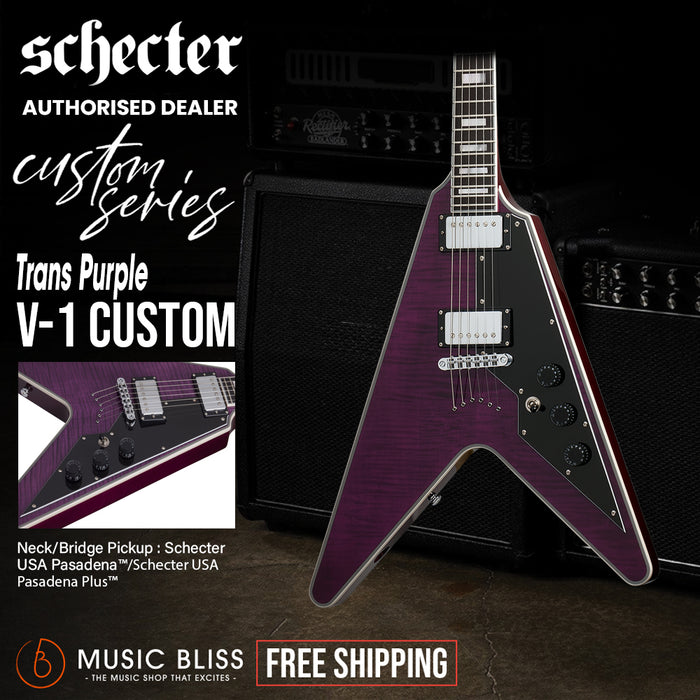 Schecter V-1 Custom Electric Guitar - Trans Purple | Music Bliss Malaysia