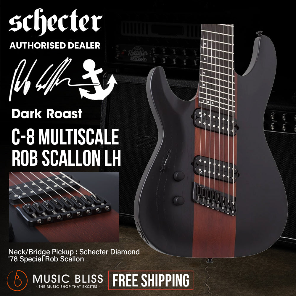 Schecter C-8 Rob Scallon Left-Handed Electric Guitar - Dark Roast ...