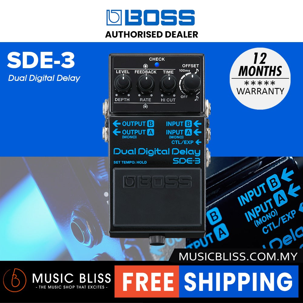 Boss SDE-3 Dual Digital Delay Pedal (SDE3) | Music Bliss Malaysia