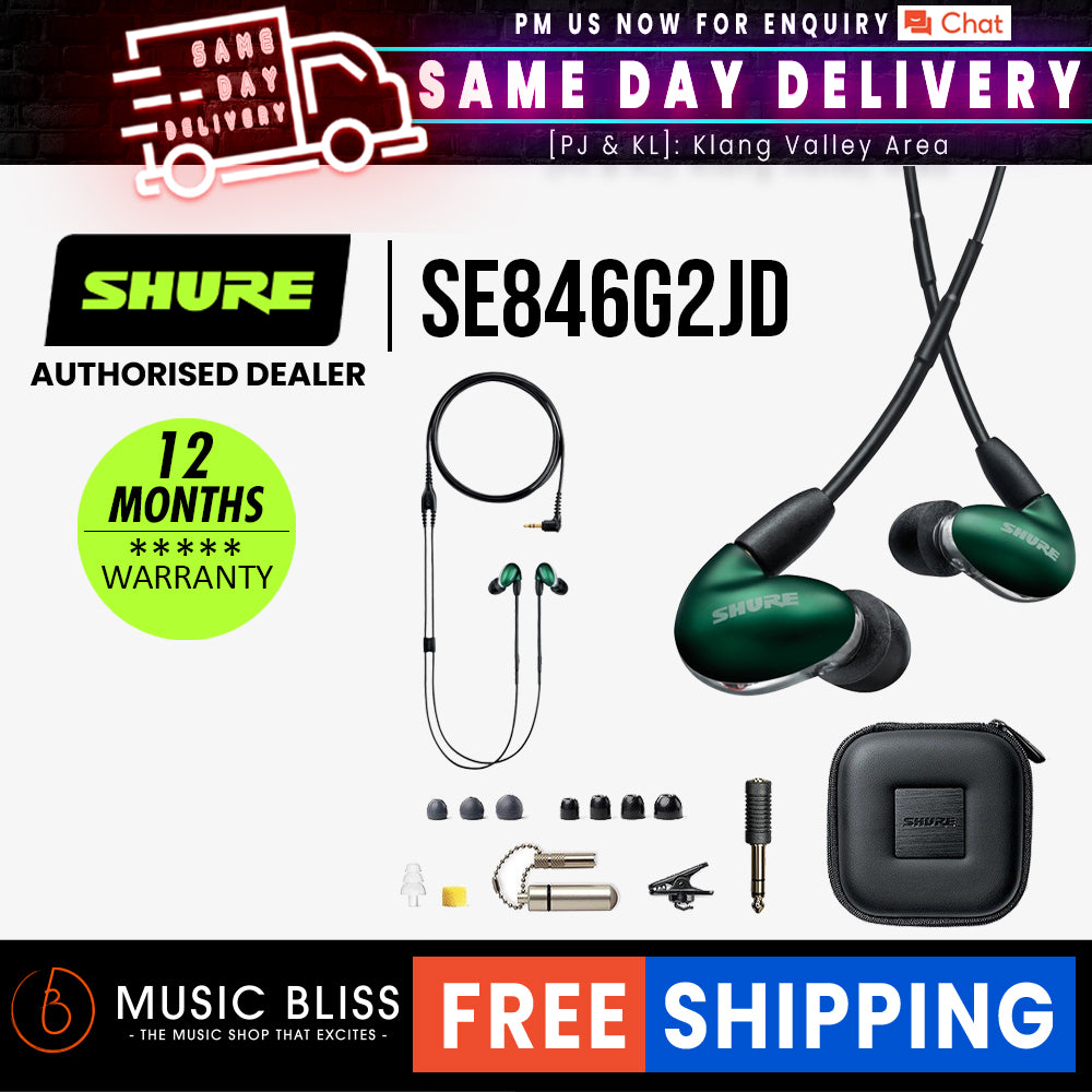 Shure SE846 Gen 2 Sound Isolating Earphones - Jade Green (SE-846G2 / SE ...