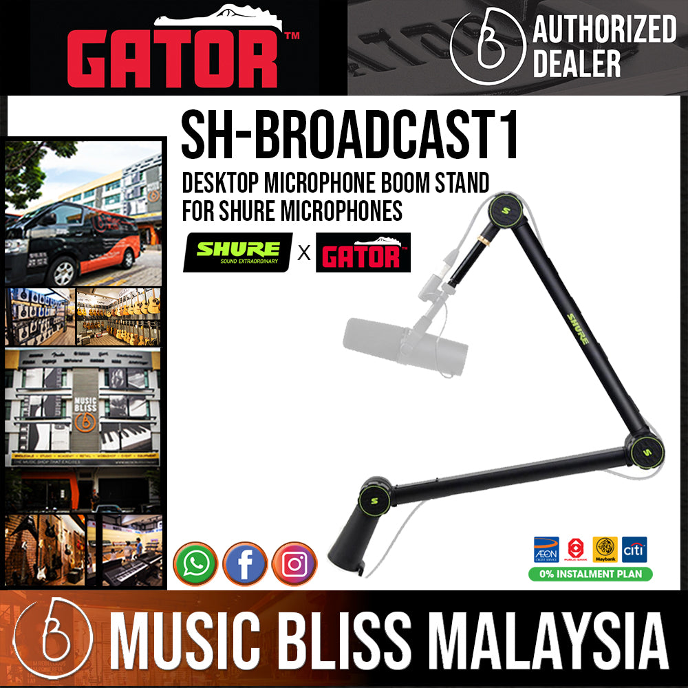 Shure by Gator Deluxe Articulating Desktop Mic Boom Stand | Music Bliss ...