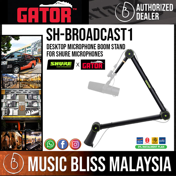 Shure by Gator Deluxe Articulating Desktop Mic Boom Stand | Music Bliss ...