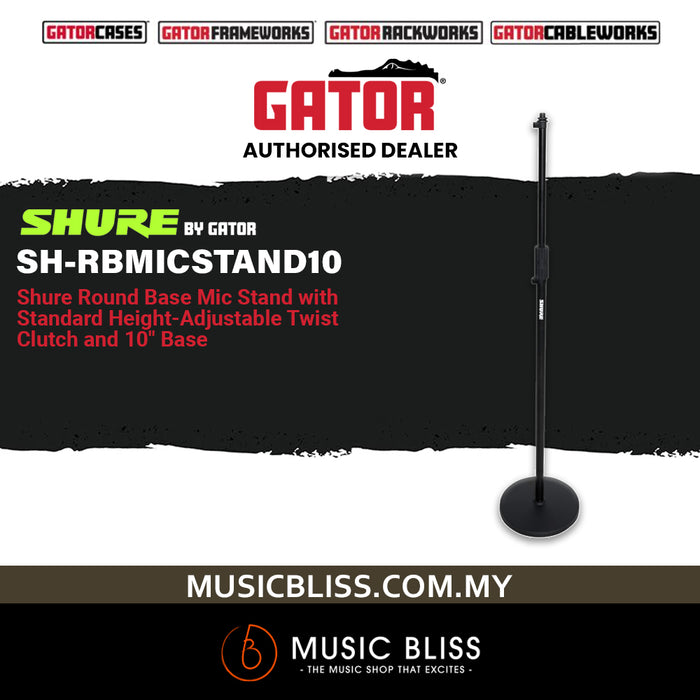 Shure by Gator SH-RBMICSTAND10 10" Round Base Mic Stand | Music Bliss ...