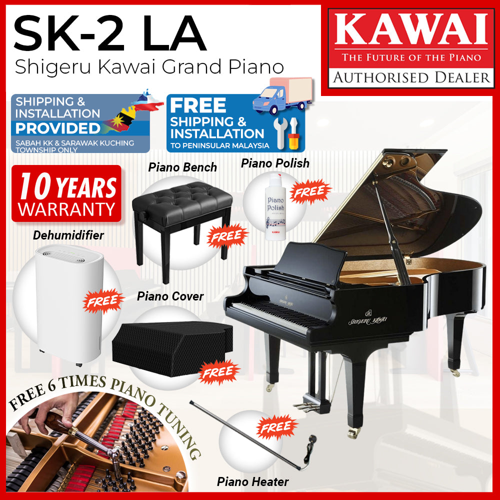 Kawai SK-2LA [Made In Japan] Shigeru Kawai Classical Grand Piano - Ebony Polish (SK2LA / SK2 LA ...