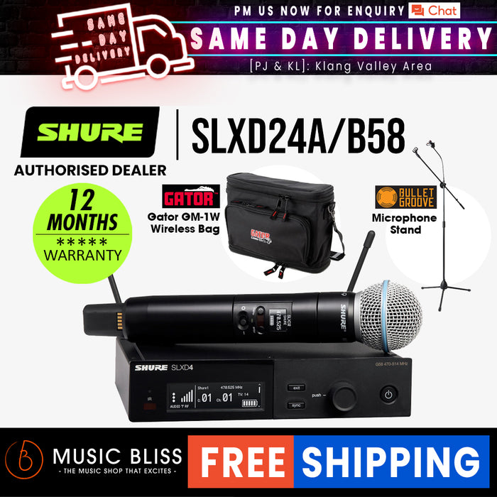 Shure SLXD24/B58 Wireless System with Beta 58A Handheld Transmitter | Music Bliss Malaysia