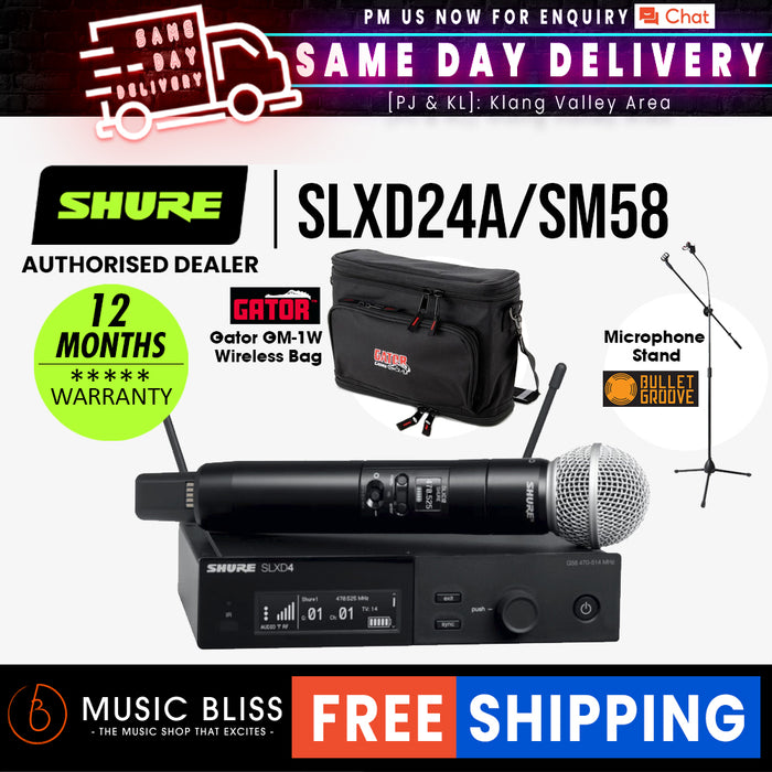 Shure SLXD24/SM58 Wireless System with SM58 Handheld Transmitter | Music Bliss Malaysia