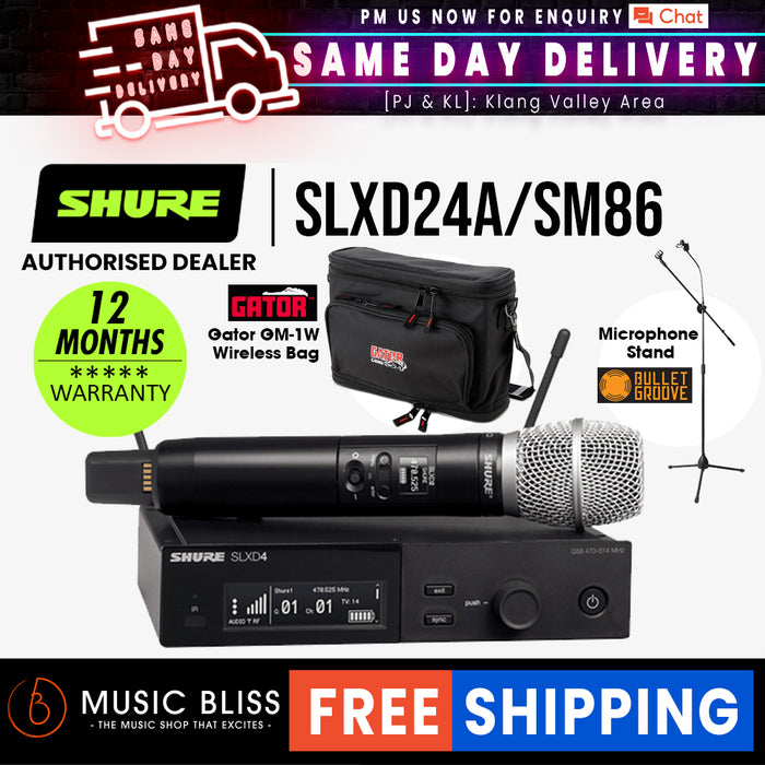 Shure SLXD24/SM86 Wireless System with SLXD2/86 Handheld Transmitters | Music Bliss Malaysia