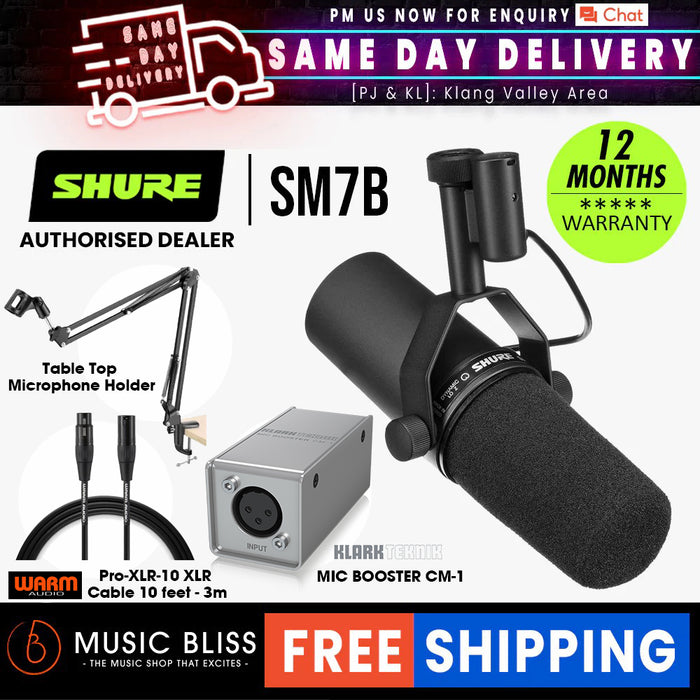 Shure SM7B Dynamic Vocal Microphone (SM-7B / SM 7B) | Music Bliss Malaysia