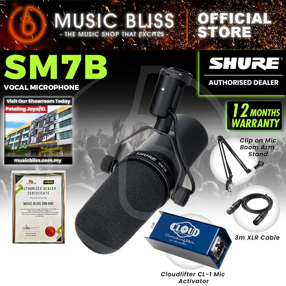 Shure SM7B Dynamic Vocal Microphone (SM-7B / SM 7B) | Music Bliss Malaysia