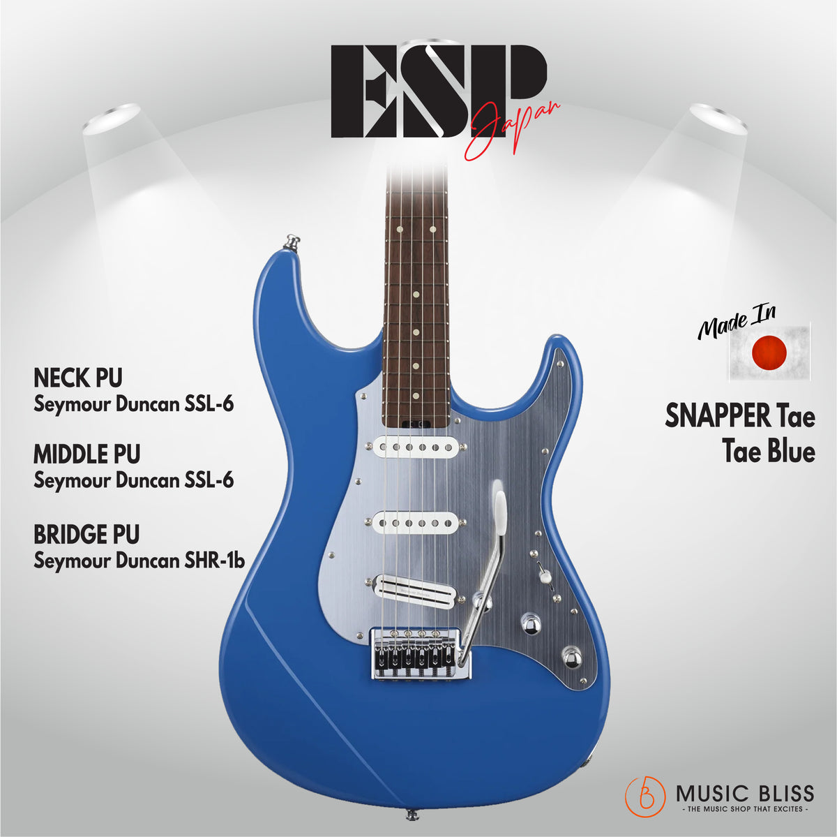 ESP Original SNAPPER Tae - Tae Blue [MIJ - Made in Japan] | Music Bliss Malaysia