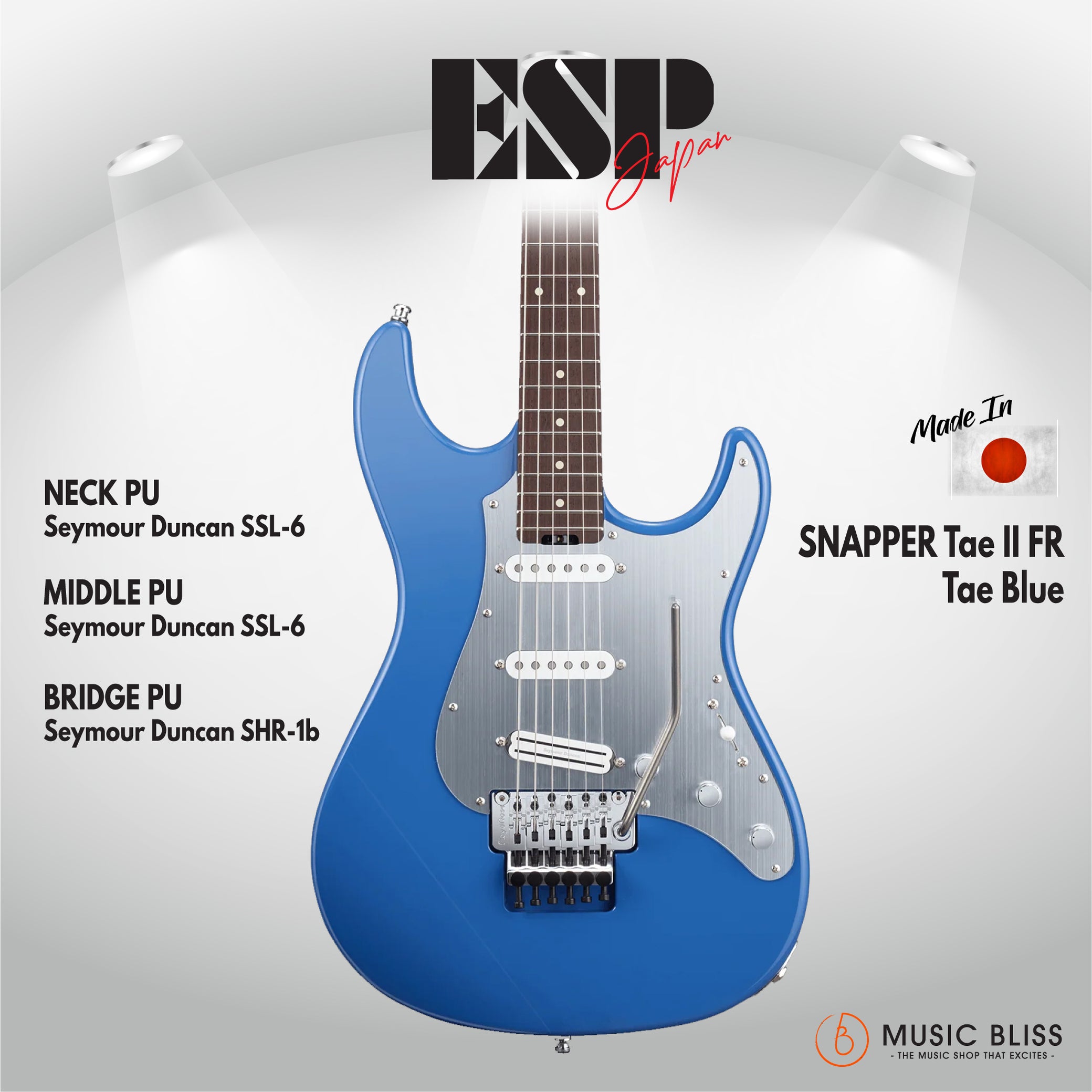 ESP Original SNAPPER Tae II FR - Tae Blue [MIJ - Made in Japan] | Music Bliss Malaysia
