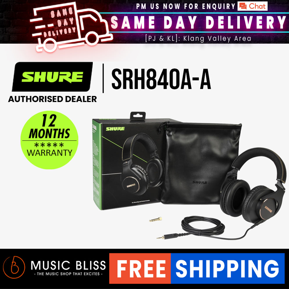 Shure SRH840A Professional Monitoring Headphone (SRH-840 / SRH840 ...