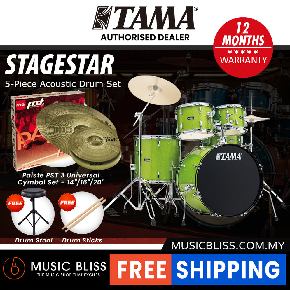 Tama Stagestar 5-piece Drum Set with Drumsticks and Throne - 22" Kick ...