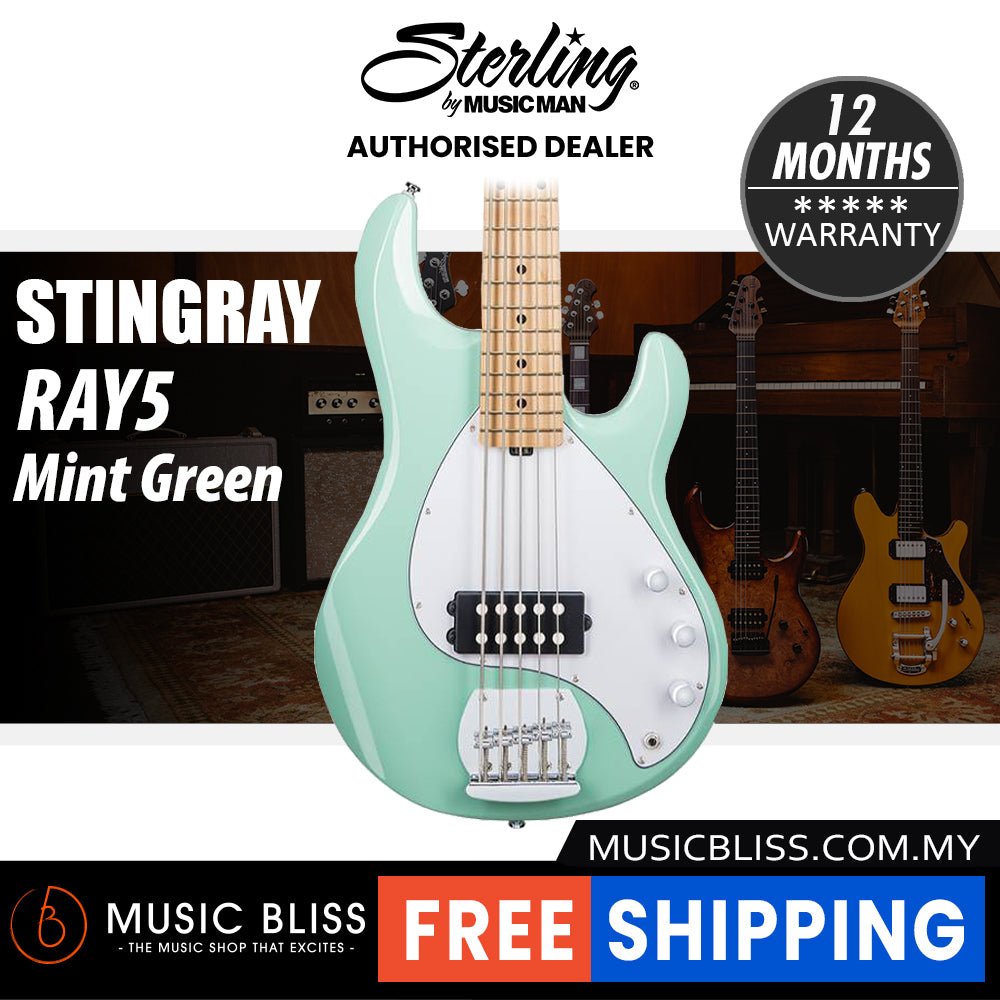 Sterling By Music Man StingRay RAY5 Electric Bass Guitar - Mint Green ...